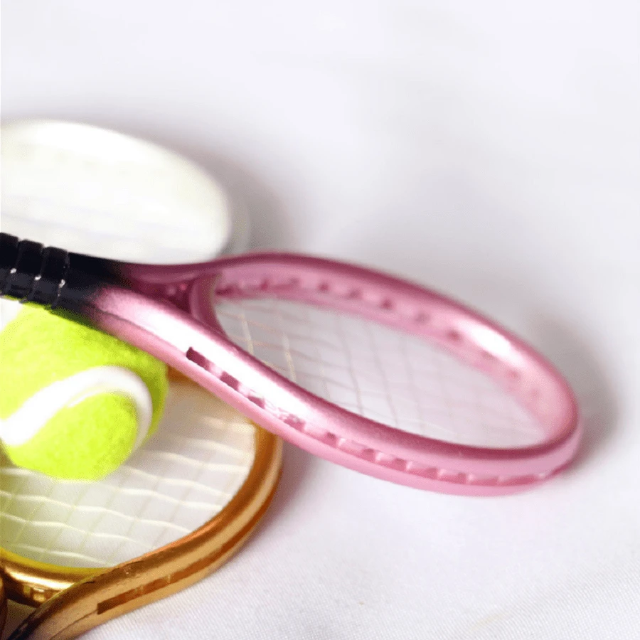 1pc Miniature Sports Equipment Set, Tennis Racket & Tennis Ball Model ...