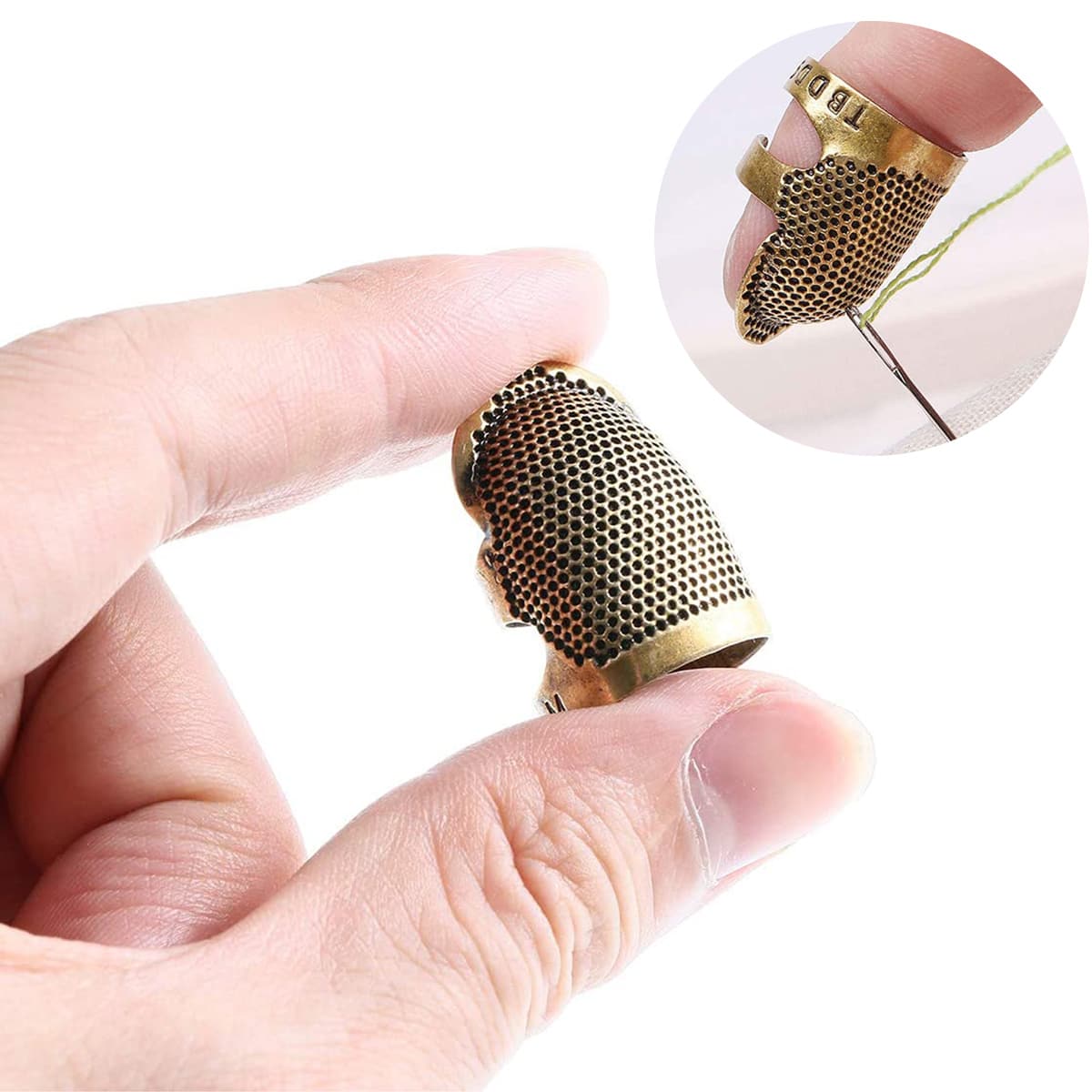1pc Sewing Thimble Finger Protector, Adjustable Finger Metal Shield ...