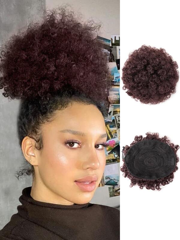 Puff Drawstring Ponytail Kinky Curly Bun Hair Synthetic Short ...
