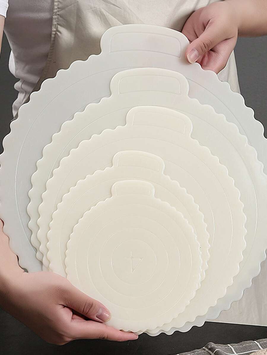 Beige Reusable Circular Mousse Cake Board Plastic Cake Base Cupcake ...