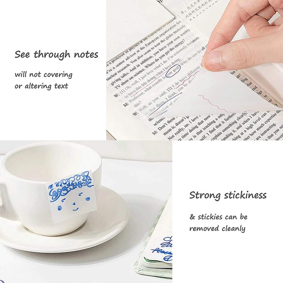 3inch*3inch 50 Sheets/Set Transparent Sticky Waterproof Notes With ...