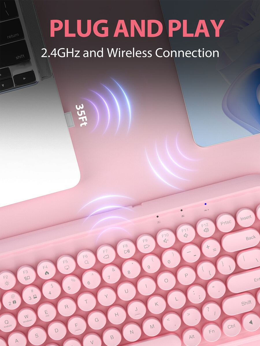 Taiahiro 84 Key Wireless Keyboard,2.4G Office Keyboard Gaming Keyboard ...