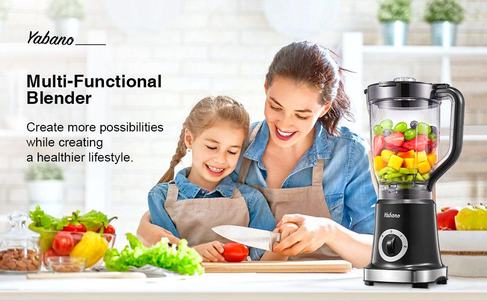 Yabano Professional Countertop Blender for High-Speed Shakes, Smoothies ...