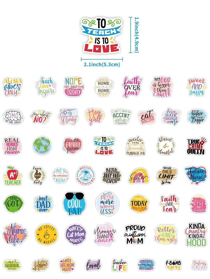 Inspirational Words Stickers, Motivational Quote Stickers,, 49% OFF