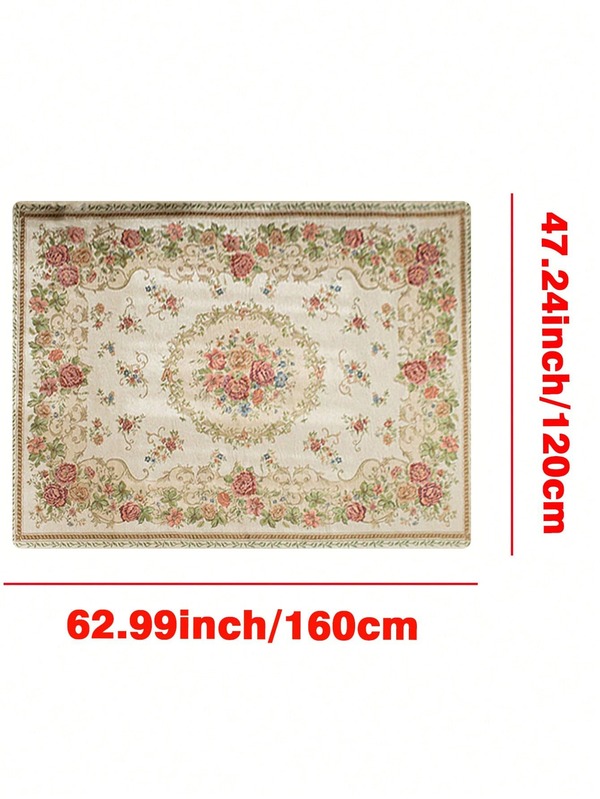 1pc Polyester Rug, Modern Floral Pattern Bedroom Rug For Living Room ...