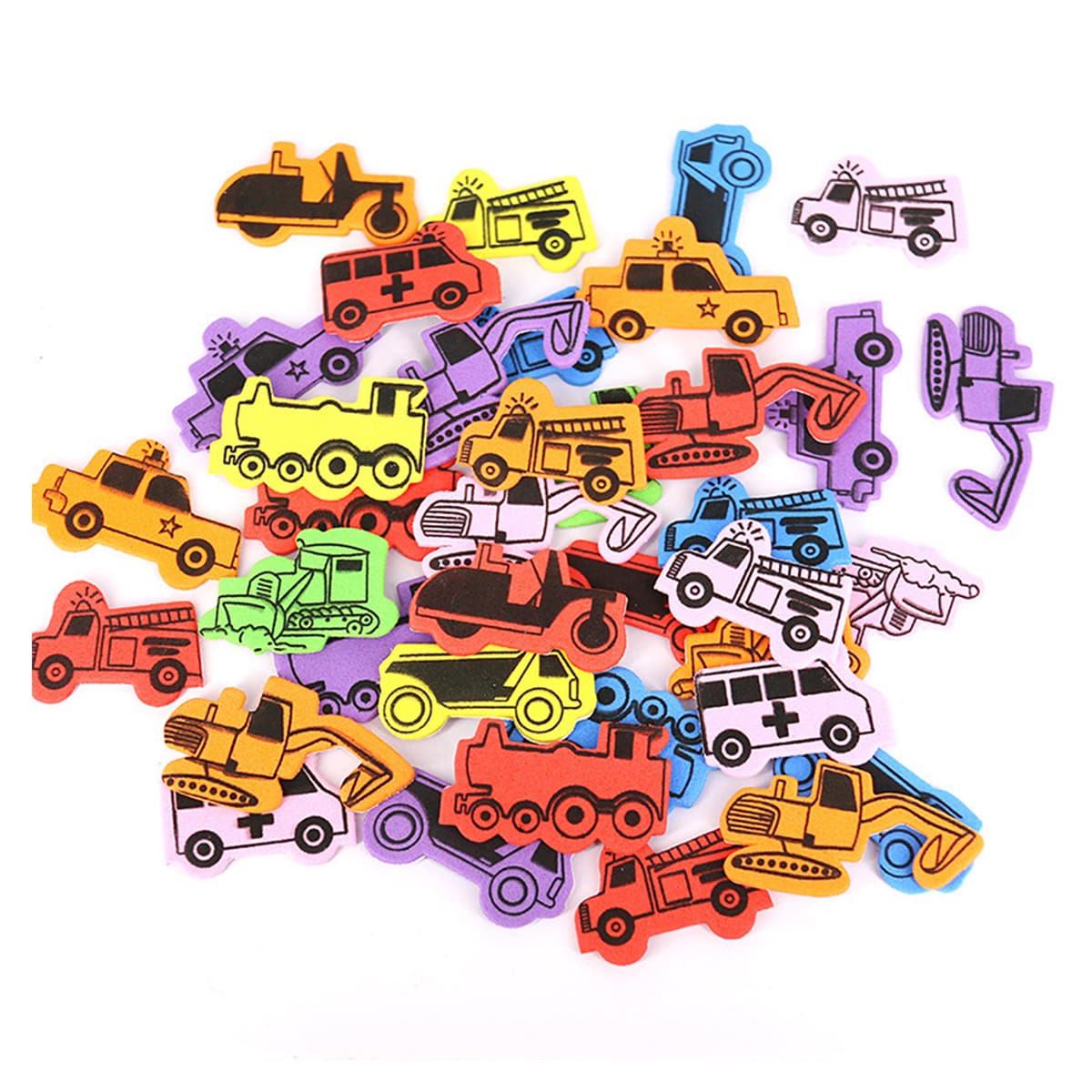 Cartoon Car Themed 3d Sticker Sheet For Kindergarten Kids Diy Art ...