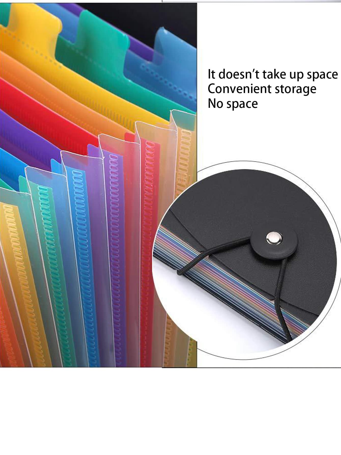 1pc 25-grid Rainbow Colored Hanging Three-side Sealed Accordion Folder ...