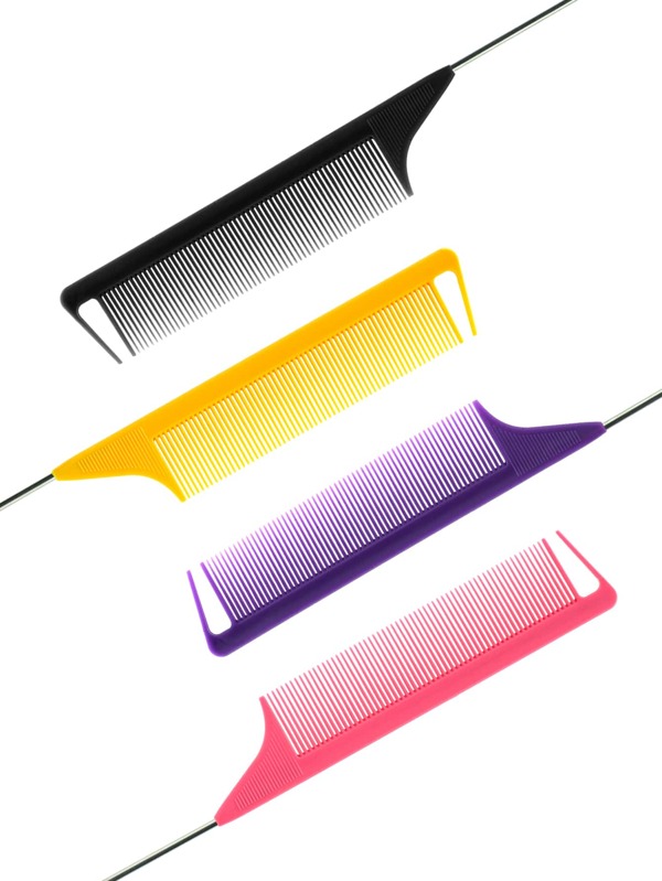 Hair Combs,4Pcs/Set Assorted Colors Carbon Fiber Plastic Dyed Combs ...