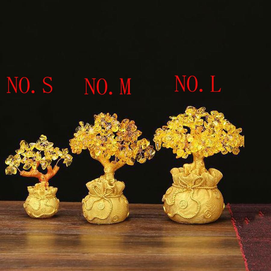 Yellow Crystal Money Tree Office/home Table Decoration With Feng Shui ...