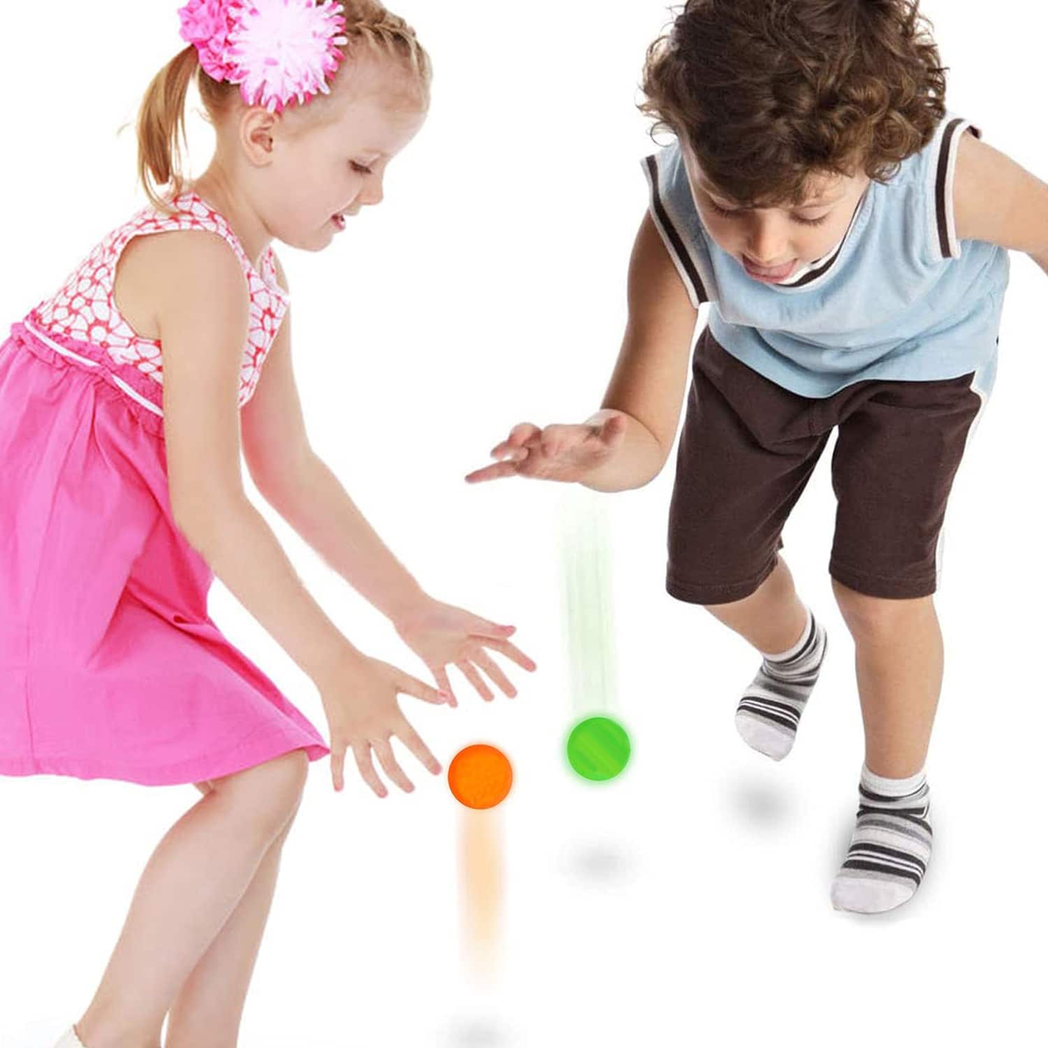 5 Pcs Random Bulk Glow in The Dark Bouncing Balls, Mini High Bounce ...