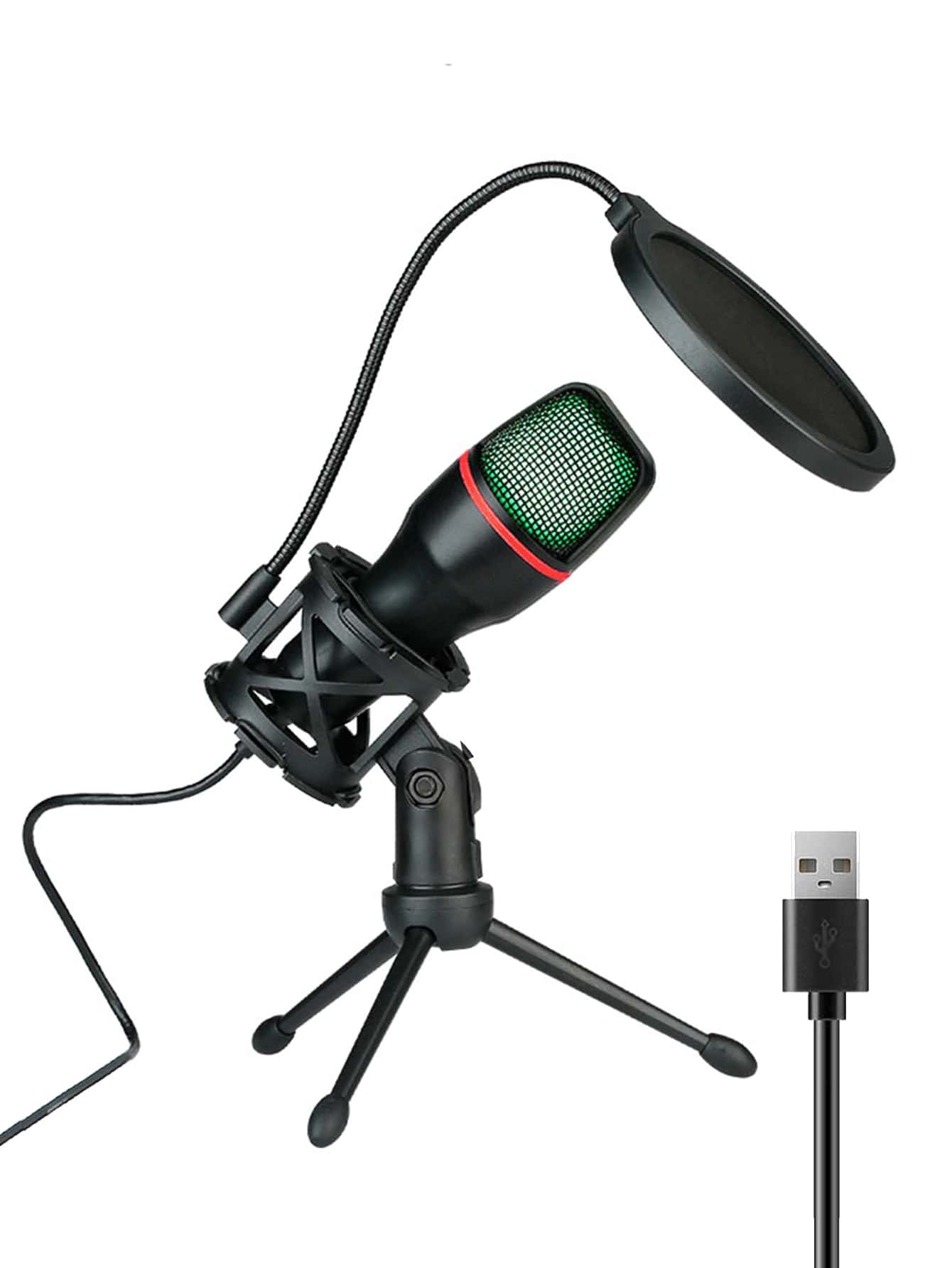 USB plug RGB esports game condenser microphone | SHEIN USA