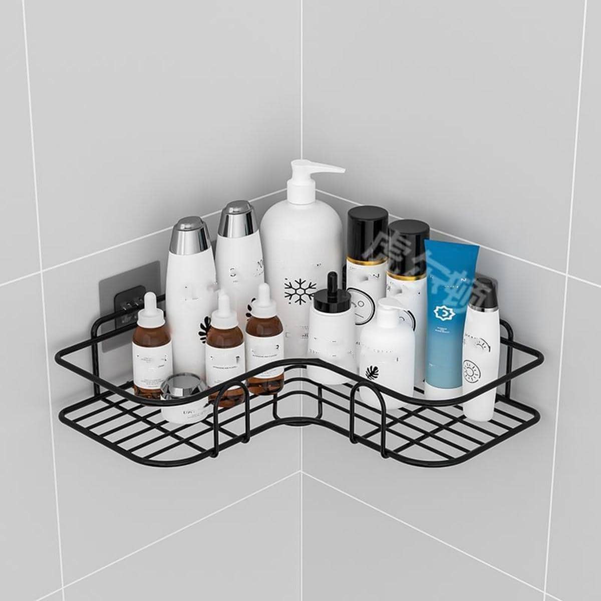 1pc Bathroom Corner Shelf, Wall Mounted Triangular Shower Caddy With No ...
