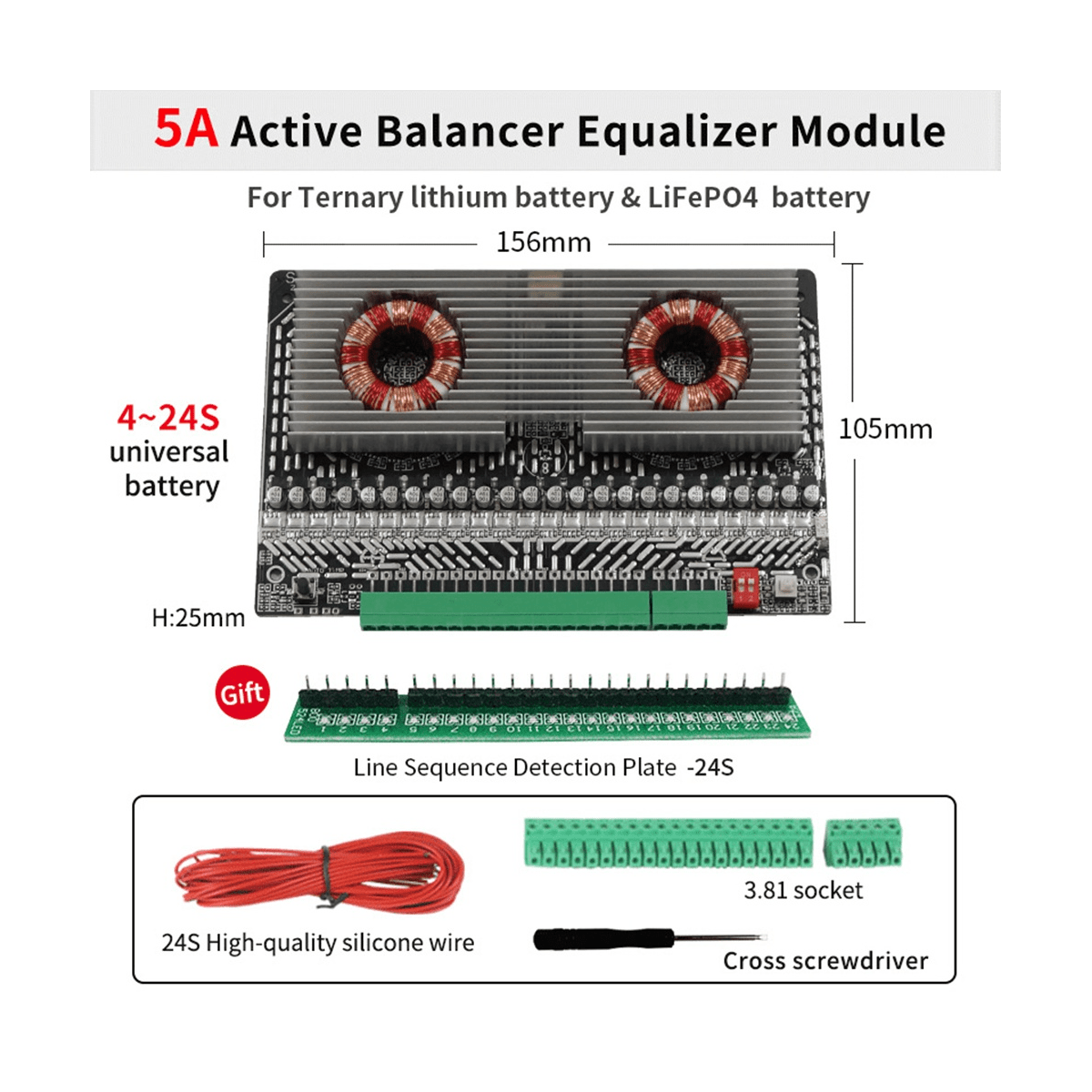 Active Equalizer Balancer 4S-24S BMS Lifepo4/Li-Ion 5A Capacitor(5A) | SHEIN USA
