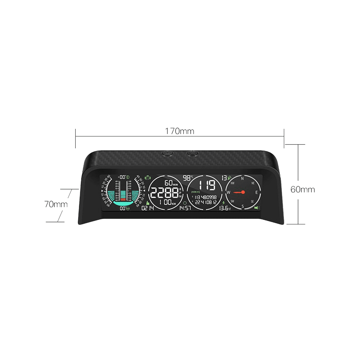 Car Intelligent Head-Up Display GPS OBD Gradient Meter Speedometer ...