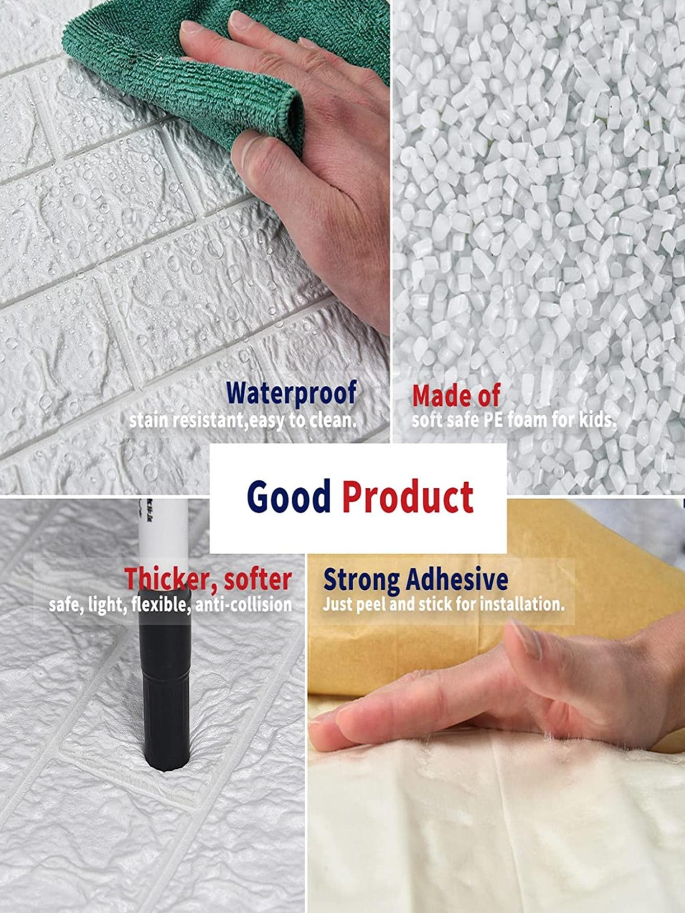 1pc PE Wall Tile Sticker, Simple Brick Pattern Waterproof Peel And ...