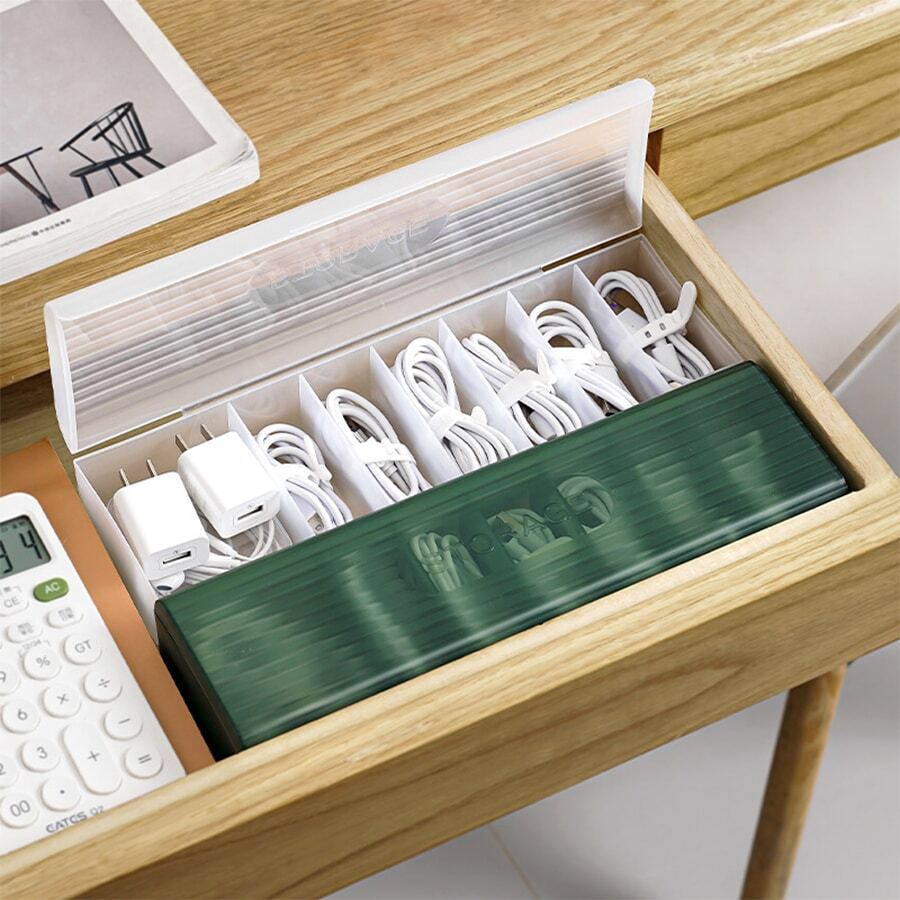 Plastic Cable Organizer Box For Phone Charger And Other Cables, Power ...