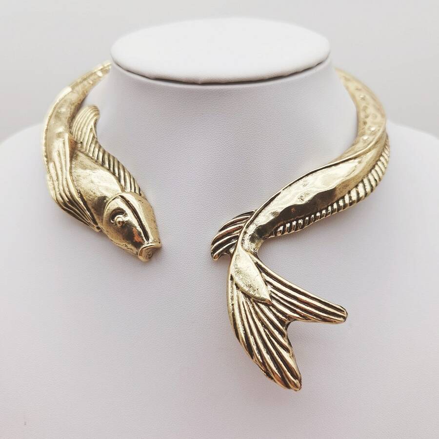 Vintage Koi Fish Necklace Collar | SHEIN USA
