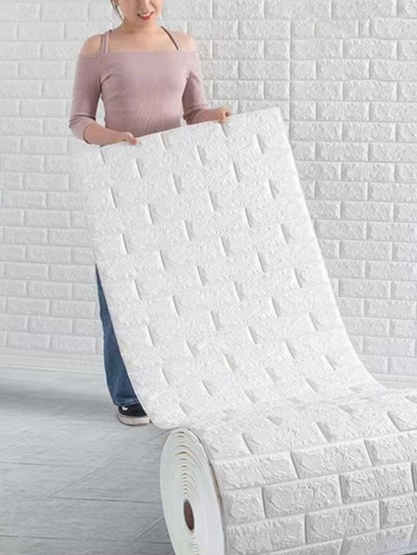 1pc PE Wall Tile Sticker, Simple Brick Pattern Waterproof Peel And ...