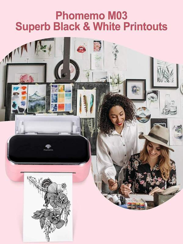 Phomemo M03 Portable Printer-2022 Bluetooth Portable Printer Photo ...