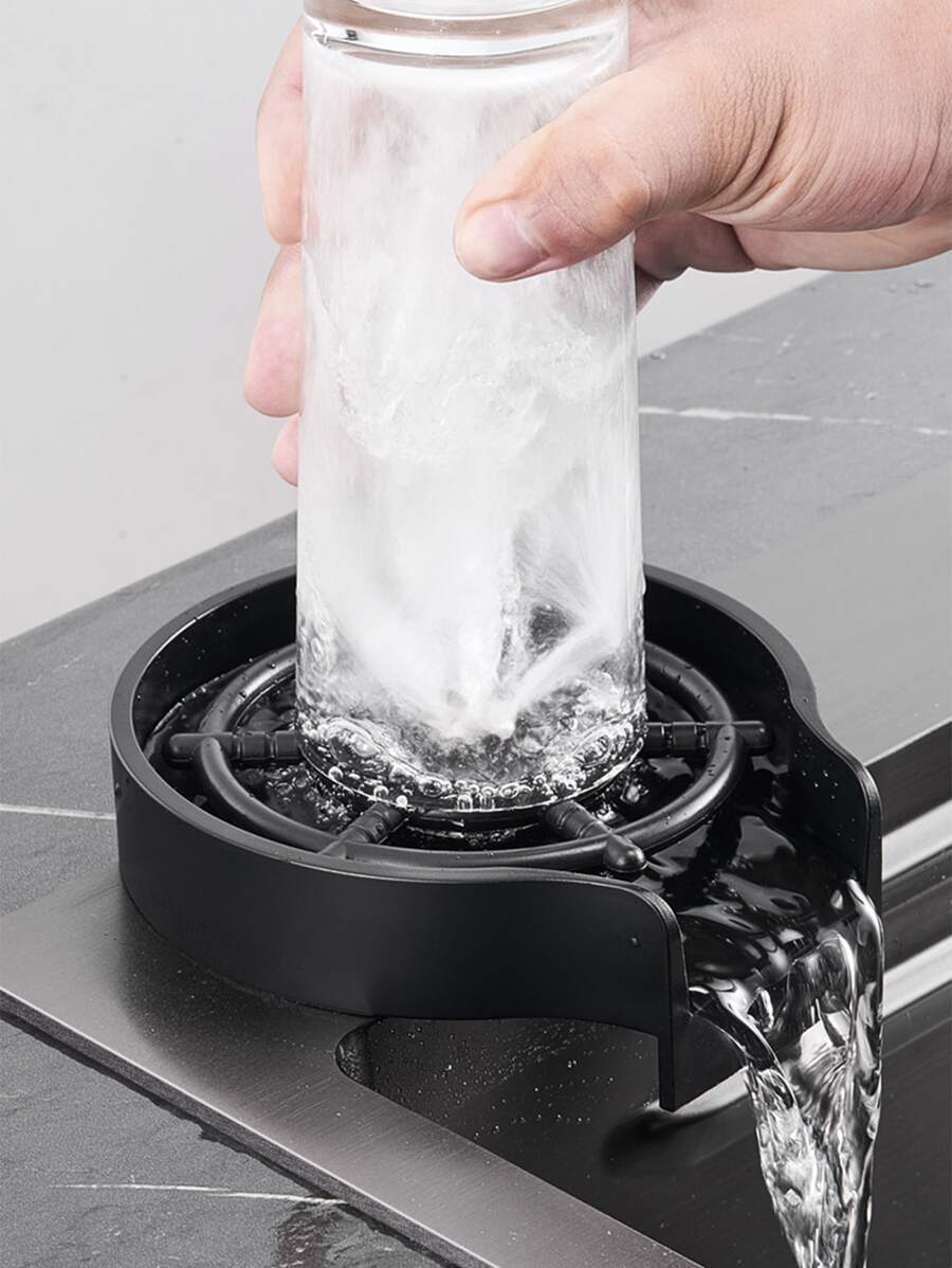Black ABS Glass Rinser for Kitchen Sink Automatic Cup Washer high ...