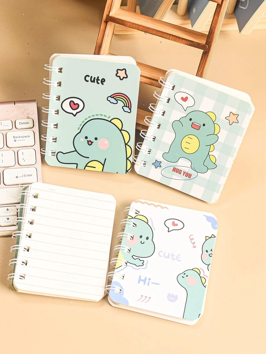 MOKA Cute Green Little Dinosaur Cartoon A7 Notepad, Random Design ...