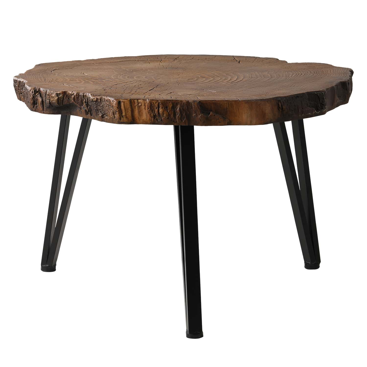 COSIEST COSIEST Outdoor Faux Wood Tree-Slice Coffee Table, Natural Oak ...