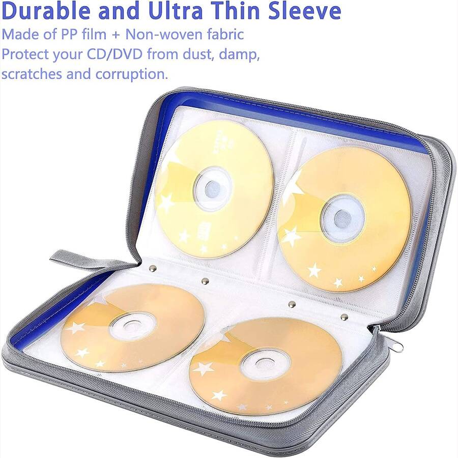 FYY CD Holder DVD case, 80 Capacity DVD Storage Case, Car CD Organizer ...