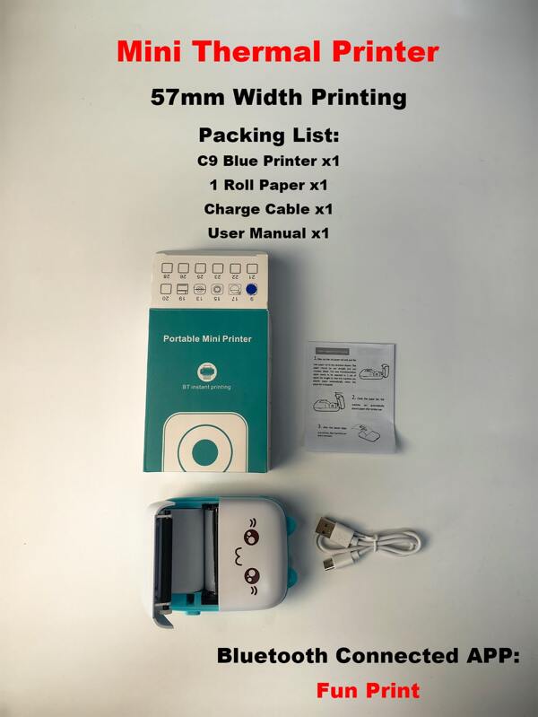 Mini Pocket Thermal Printer C9 BT Mobile Phone Photos Label Printing ...