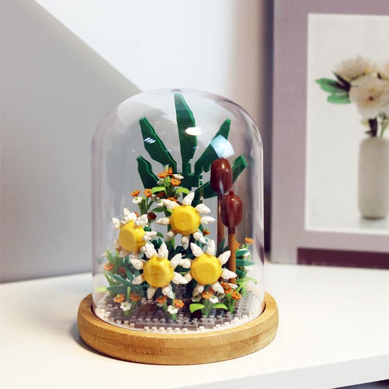 1pc White Lily Flower Bouquet Building Kit, Flower Building Blocks ...