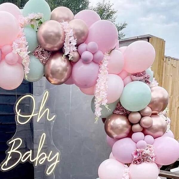 183pcs Pink Party Balloon Decorations Set For Wedding, Baby Shower ...