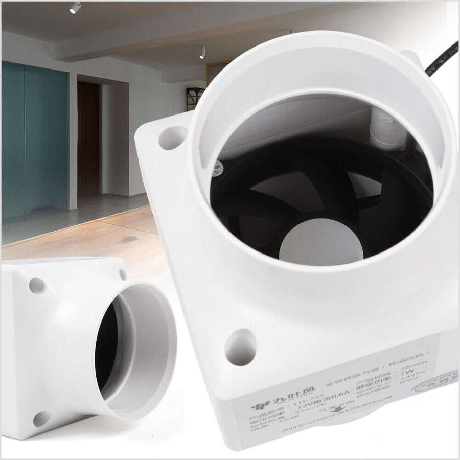 3'' Inline Duct Fan Bathroom Toilet Air Ventilation System Air Cooling ...