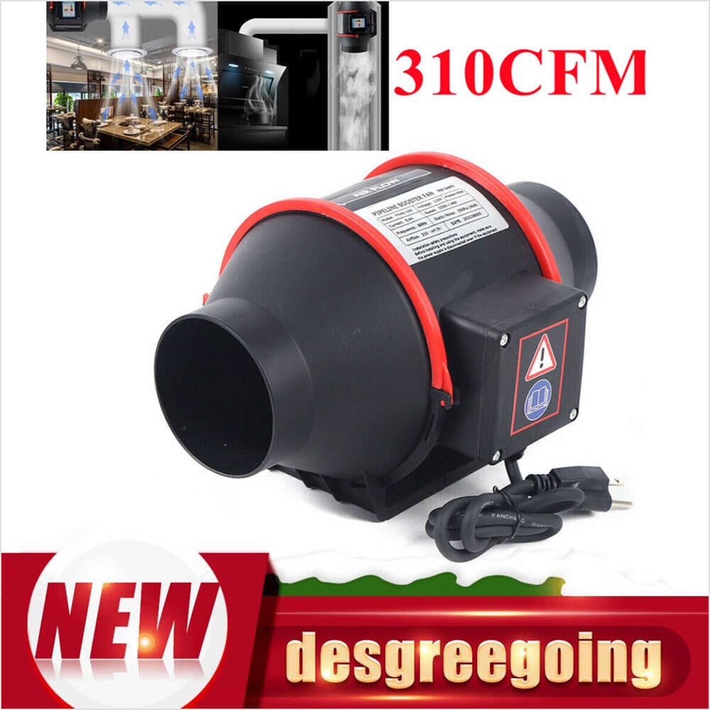 4 inch 310CFM Inline Duct Ventilation Fan Vent Exhaust Blower Vent Fan ...