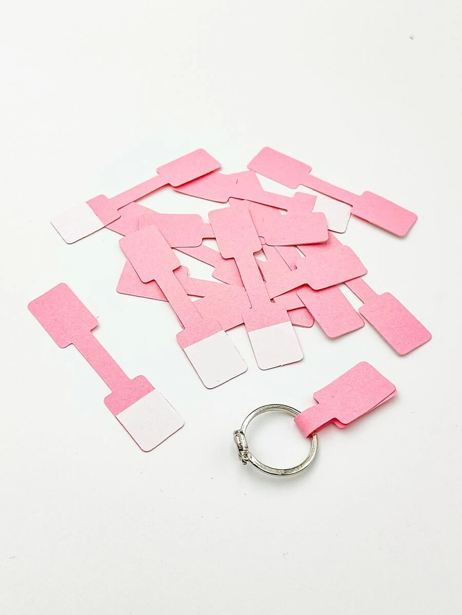 100pcs/Set Paper Pink Jewelry Price Tag Ring Necklace Storage Display ...