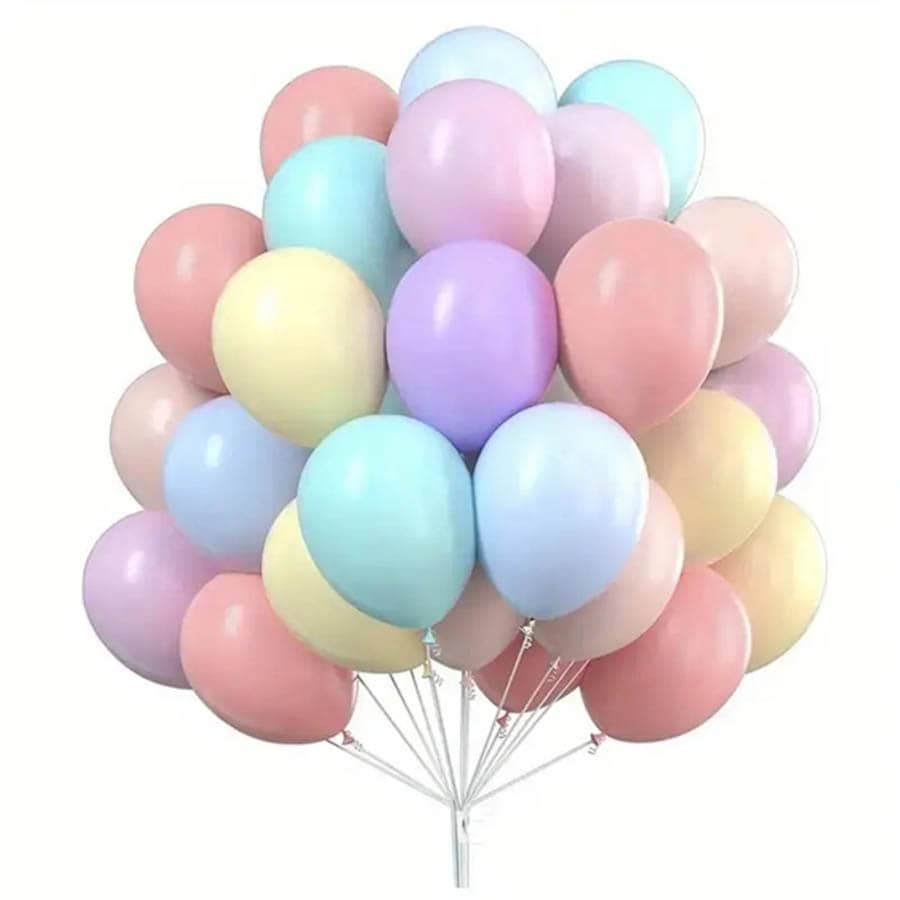 50pcs Matte Pastel Rainbow Color Balloons 5 Inch With 2 Rolls Balloon ...