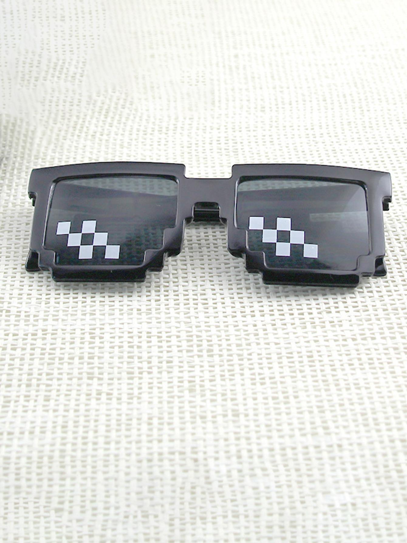 Square double-row mosaic square picture sunglasses two-dimensional ...
