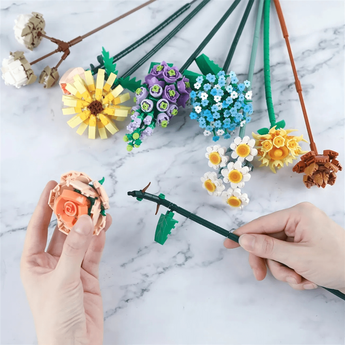 Miniature Building Blocks Toy Set - Flower Bouquet | SHEIN UK