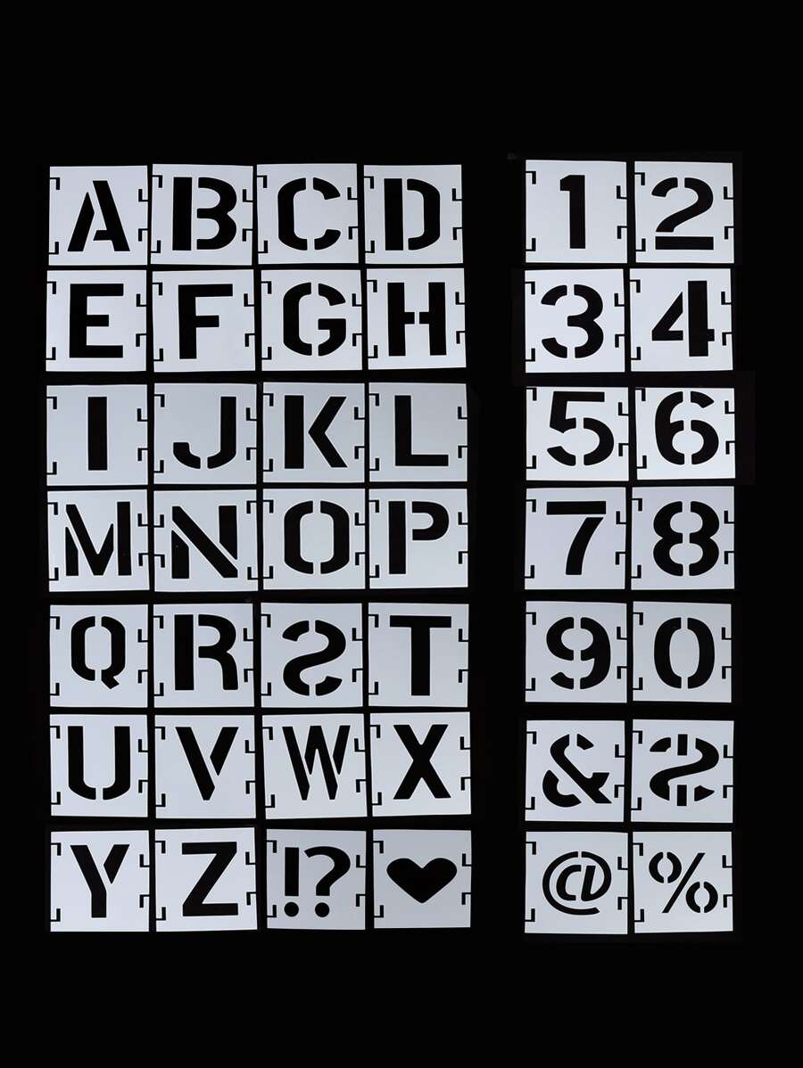 7.96 Inch Letter Stencils Symbol Numbers Craft Stencils, 42 Pcs ...