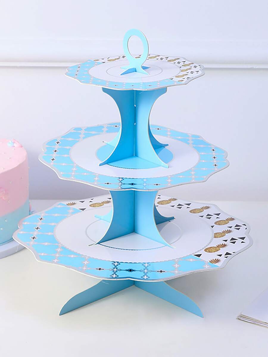 1 pieza Soporte para cupcakes y pasteles de estilo europeo con lámina ...