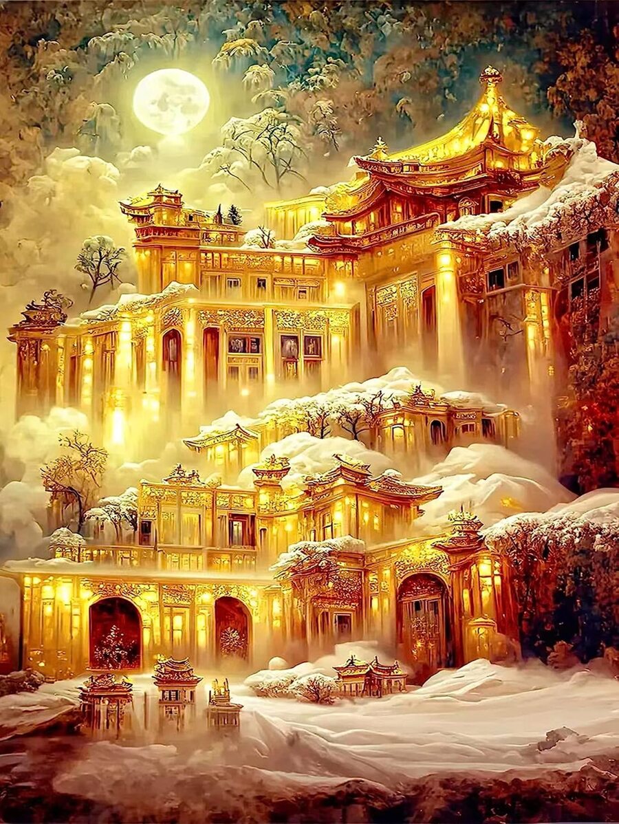 Adult Diamond Painting Set, 5d Round Diamond Dotz Art Kit For Wall ...