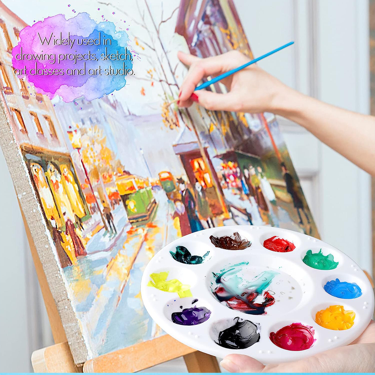 2pcs Acrylic Paint Palette Mixing Tray Watercolor/gouache Palette ...