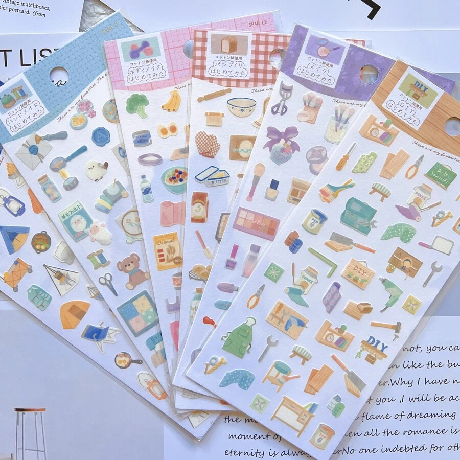 1pc Random Sweet Daily Things Paper Stickers Scrapbooking Diy Journal ...