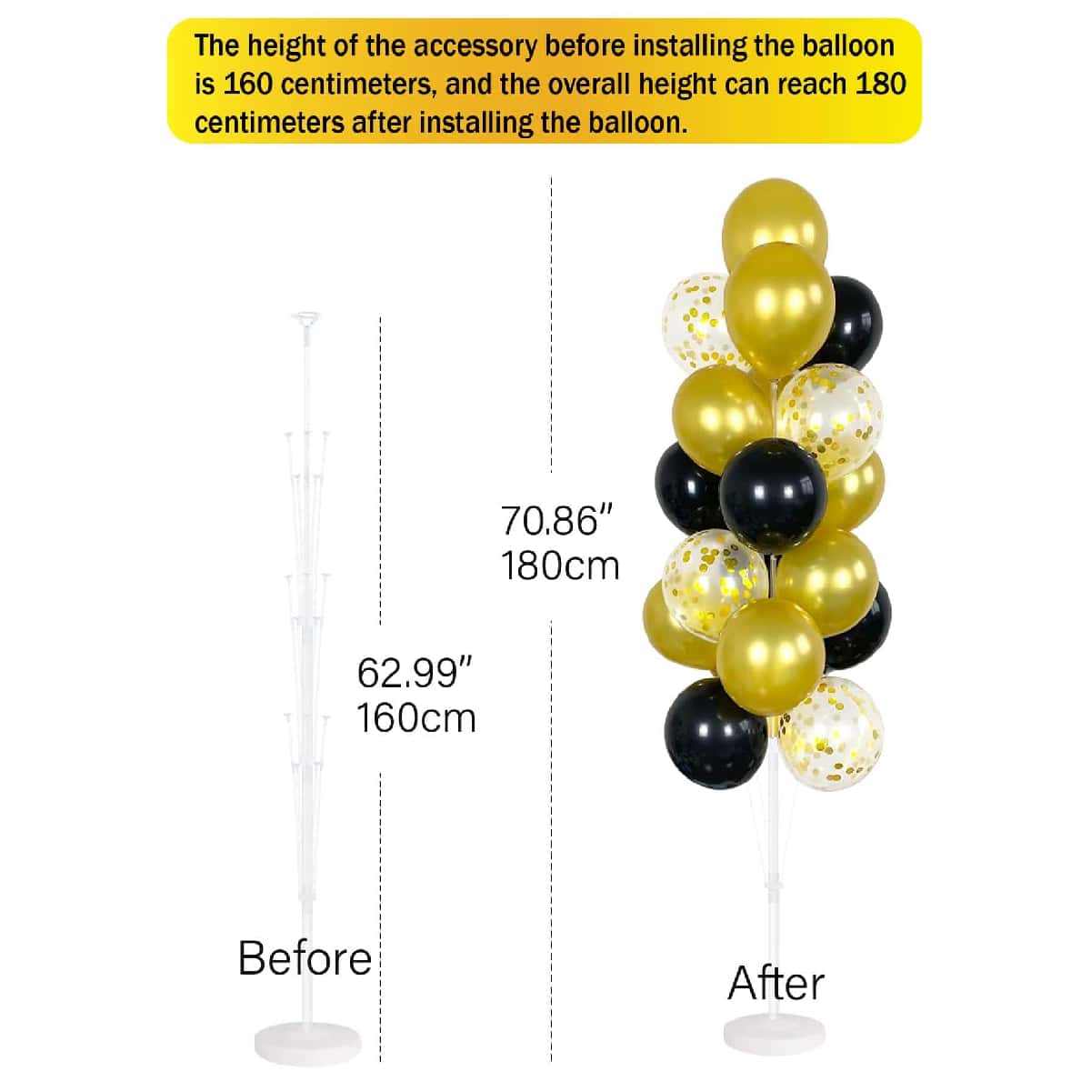 160cm Balloon Stand Balloon Column Stand Kit Balloon Clips Balloon ...