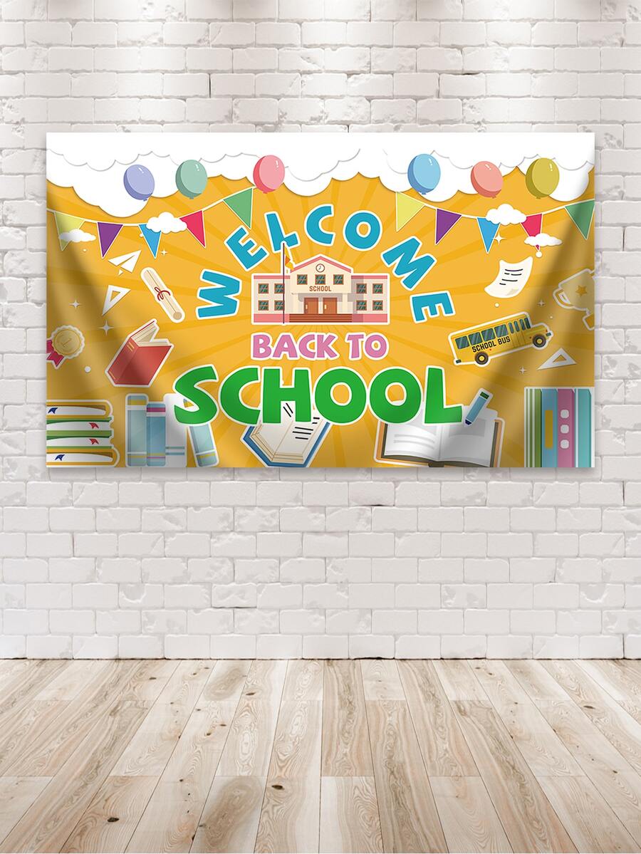 Welcome Back To School Banner Fabric First Day Of School Backdrop ...