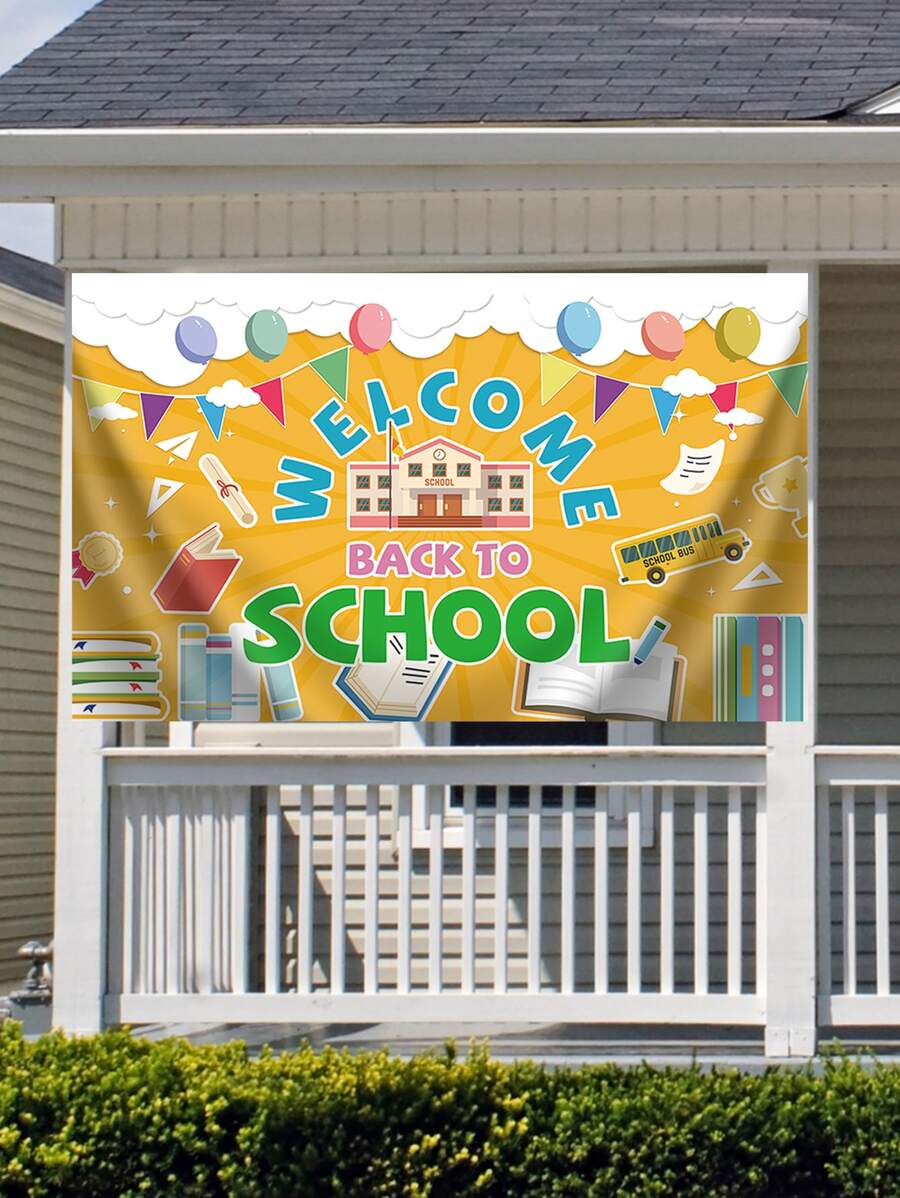 Welcome Back To School Banner Fabric First Day Of School Backdrop ...