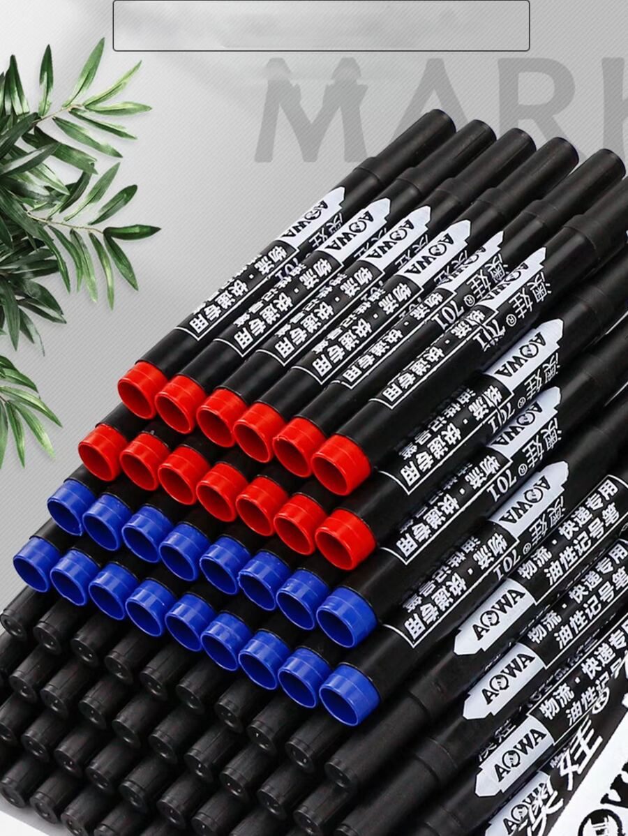 1pc(5pcs/Set) Large Tip Black Permanent Marker For Logistics Marking ...