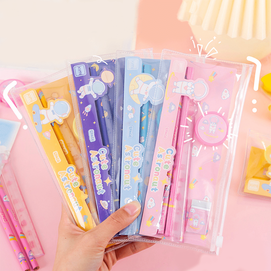 Astronaut Themed Pencil Set, Including Pencil, Ruler, Eraser, Pencil ...