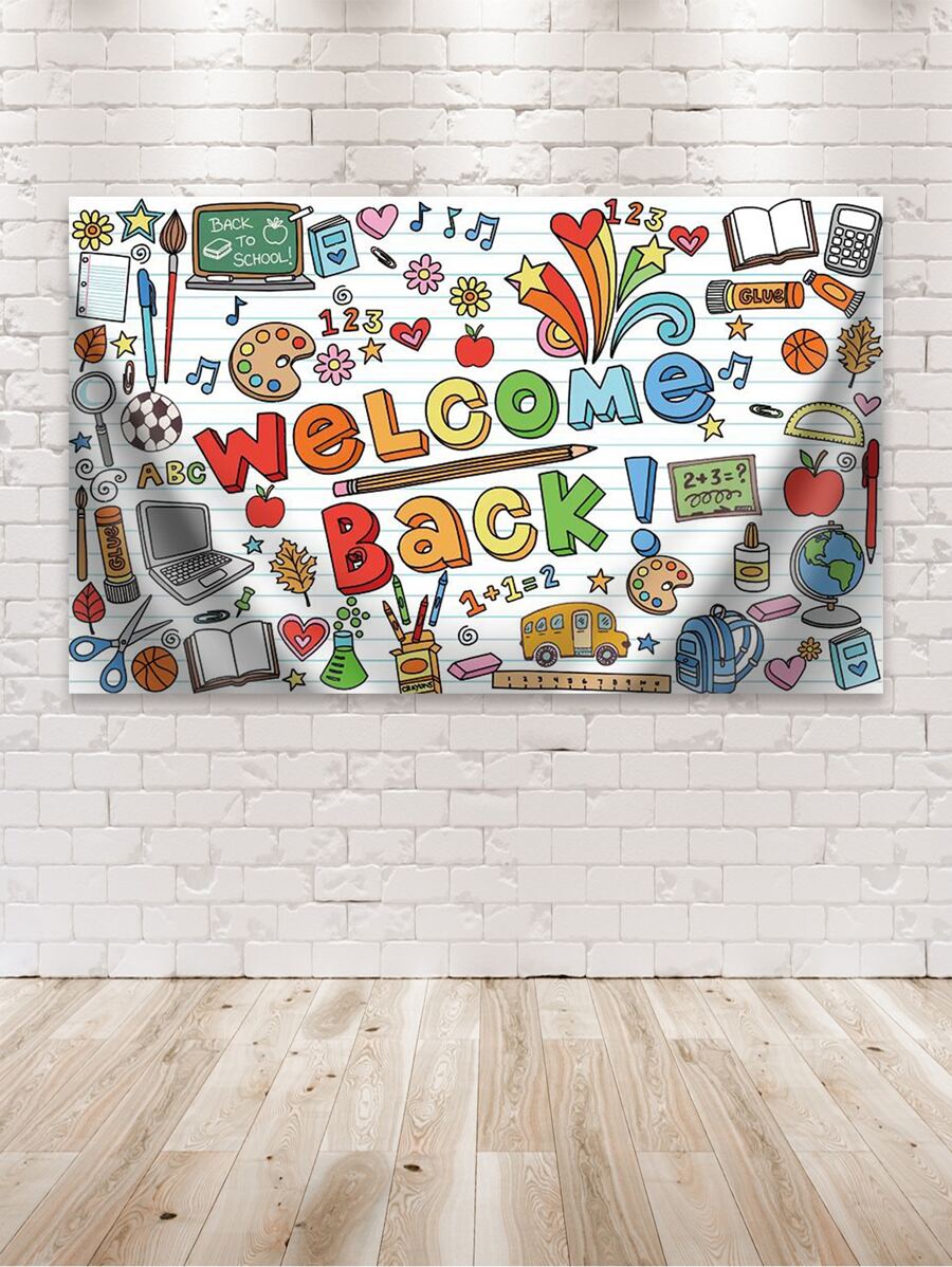 Welcome School Backdrop Banner First Day of School Backdrop Welcome ...