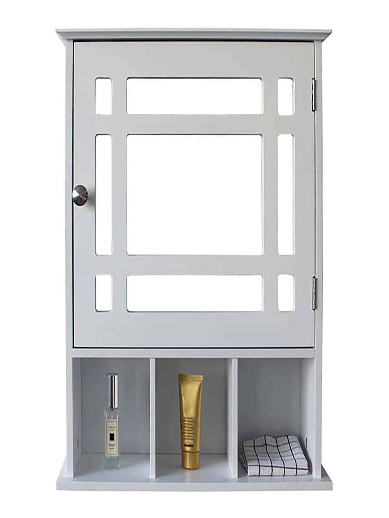 Bathroom Cabinet, Modern Single Door Three Compartment Storage Cabinet ...