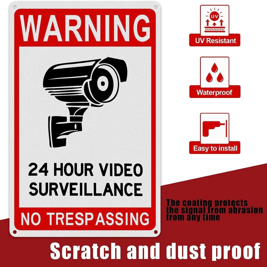 Warning Video Surveillance Sign, Warning Signs Video Surveillance ...