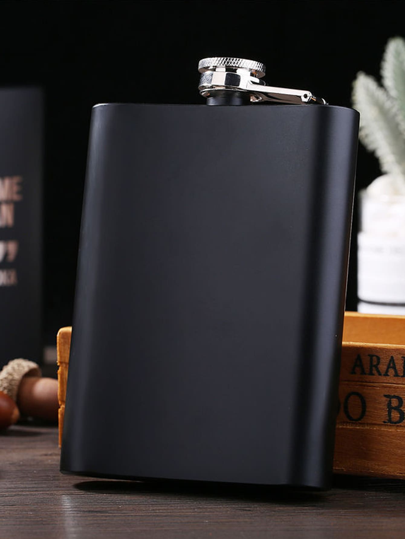 1pc Portable Outdoor 304 Black Matte Small Hip Flask, Stainless Steel ...